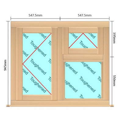 INSTALLED 1095mm (W) x 945mm (H) Wooden Stormproof Window - 1 Opening ...