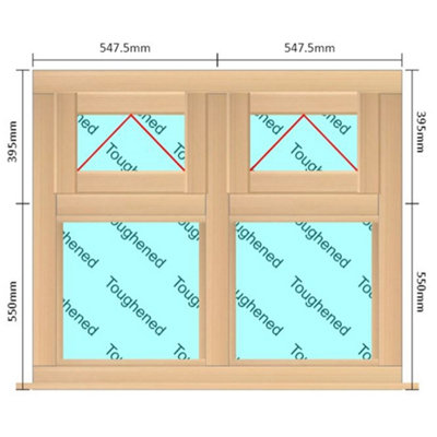 INSTALLED 1095mm (W) x 945mm (H) Wooden Stormproof Window - 2 Top ...