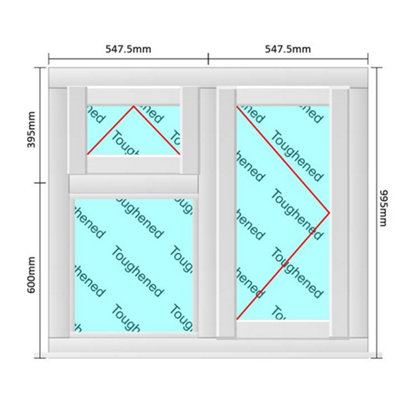 INSTALLED 1095mm (W) x 995mm (H) PVCu StormProof - 1 Opening Window ...