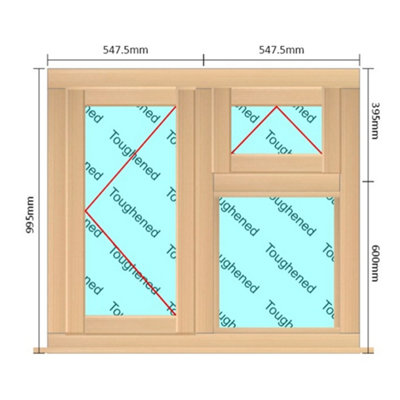 INSTALLED 1095mm (W) x 995mm (H) Wooden Stormproof Window - 1 Opening ...