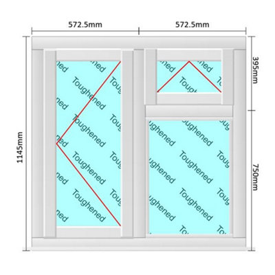 INSTALLED 1145mm (W) x 1145mm (H) PVC u StormProof Window - 1 Opening ...