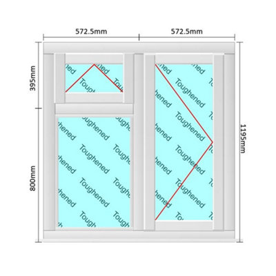 INSTALLED 1145mm (W) x 1195mm (H) PVCu StormProof - 1 Opening Window ...