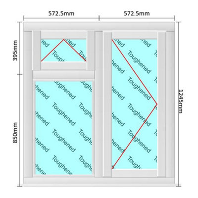 INSTALLED 1145mm (W) x 1245mm (H) PVCu StormProof - 1 Opening Window ...