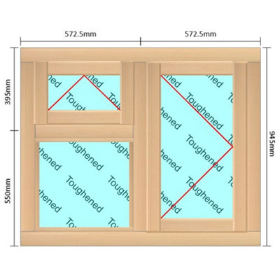 INSTALLED 1145mm (W) x 945mm (H) Wooden Stormproof Window - 1 Opening ...
