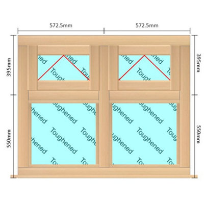 INSTALLED 1145mm (W) x 945mm (H) Wooden Stormproof Window - 2 Top ...