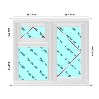INSTALLED 1195mm (W) x 1095mm (H) PVCu StormProof - 1 Opening Window ...