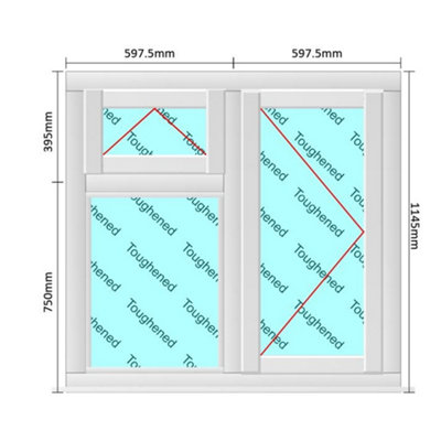 INSTALLED 1195mm (W) x 1145mm (H) PVCu StormProof - 1 Opening Window ...