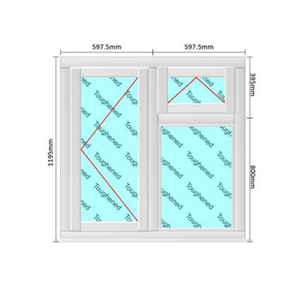 INSTALLED 1195mm (W) x 1195mm (H) PVC u StormProof Window - 1 Opening ...