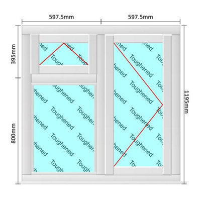 INSTALLED 1195mm (W) x 1195mm (H) PVCu StormProof - 1 Opening Window ...