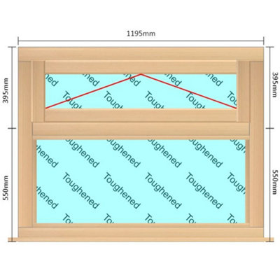INSTALLED 1195mm (W) x 945mm (H) Wooden Stormproof Window - 1 Top ...