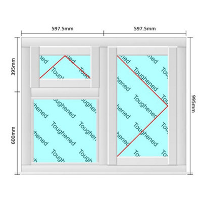 INSTALLED 1195mm (W) x 995mm (H) PVCu StormProof - 1 Opening Window ...