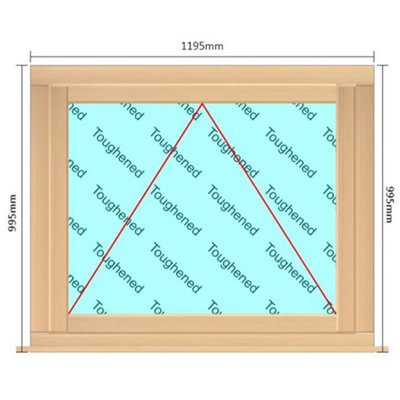 INSTALLED 1195mm (W) x 995mm (H) Wooden Stormproof Window - 1 Window ...