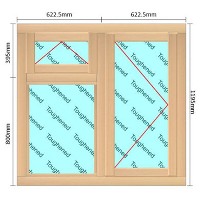 INSTALLED 1245mm (W) x 1195mm (H) Wooden Stormproof Window - 1 Opening ...