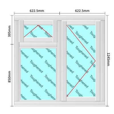 INSTALLED 1245mm (W) x 1245mm (H) PVCu StormProof - 1 Opening Window ...