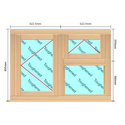 INSTALLED 1245mm (W) x 895mm (H) Wooden Stormproof Window - 1 Opening ...