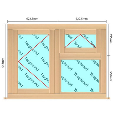 INSTALLED 1245mm (W) x 945mm (H) Wooden Stormproof Window - 1 Opening ...