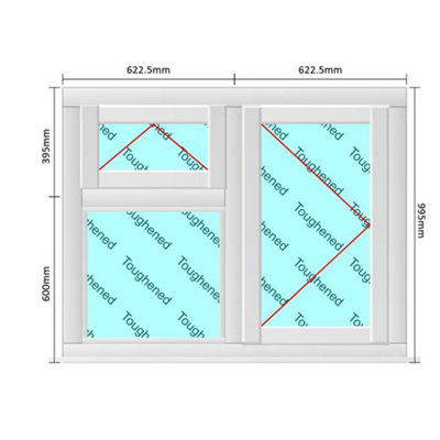 INSTALLED 1245mm (W) x 995mm (H) PVCu StormProof - 1 Opening Window ...