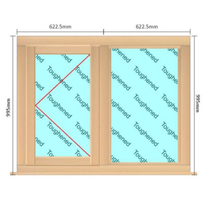 INSTALLED 1245mm (W) x 995mm (H) Wooden Stormproof Window - 1/2 Left ...