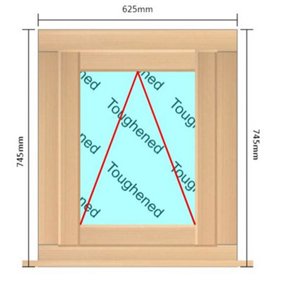 INSTALLED - 625mm (W) x 745mm (H) Wooden Stormproof Window - 1 Window ...