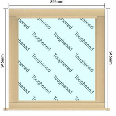 INSTALLED 895mm (W) x 945mm (H) Wooden Stormproof Window - 1 Window ...