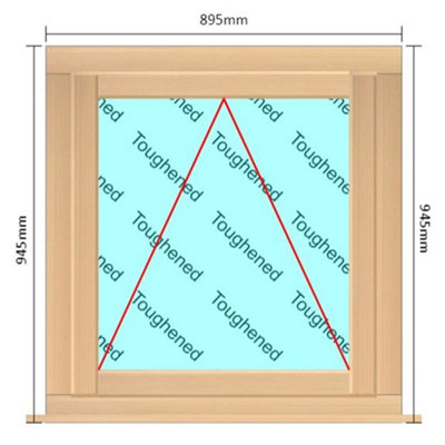 INSTALLED 895mm (W) x 945mm (H) Wooden Stormproof Window - 1 Window ...
