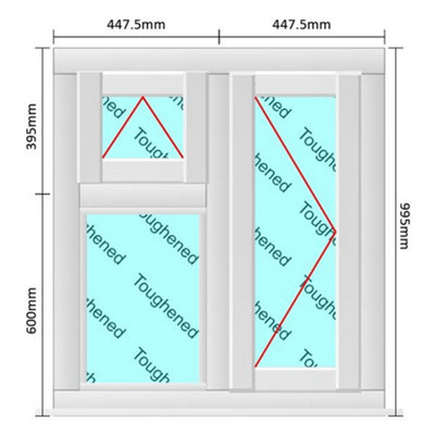 INSTALLED 895mm (W) x 995mm (H) PVCu StormProof - 1 Opening Window ...