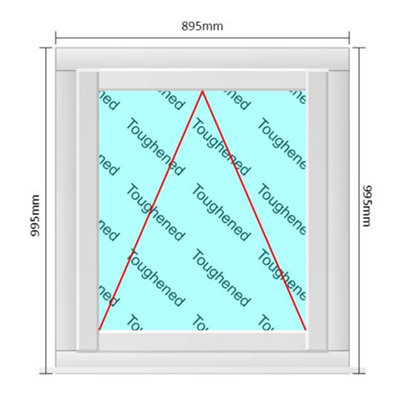 INSTALLED 895mm (W) x 995mm (H) PVCu StormProof Window - 1 Opening ...