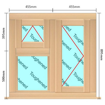 INSTALLED - 910mm (W) x 895mm (H) Wooden Stormproof Window - 1 Opening ...