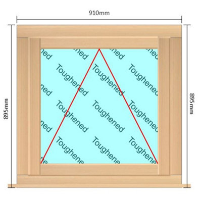 INSTALLED - 910mm (W) x 895mm (H) Wooden Stormproof Window - 1 Window ...