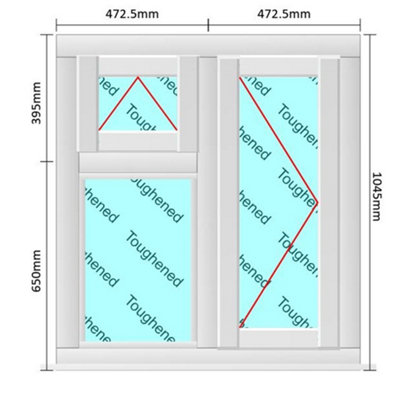 INSTALLED 945mm (W) x 1045mm (H) PVCu StormProof - 1 Opening Window ...