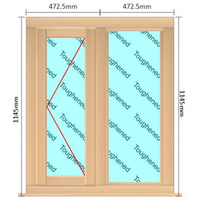 INSTALLED 945mm (W) x 1145mm (H) Wooden Stormproof Window - 1/2 Left ...