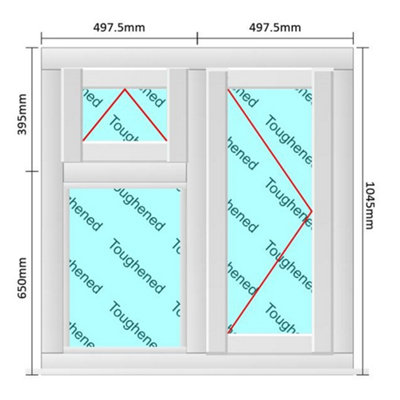 INSTALLED 995mm (W) x 1045mm (H) PVCu StormProof - 1 Opening Window ...