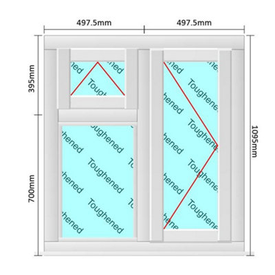 INSTALLED 995mm (W) x 1095mm (H) PVCu StormProof - 1 Opening Window ...