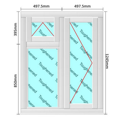 INSTALLED 995mm (W) x 1245mm (H) PVCu StormProof - 1 Opening Window ...