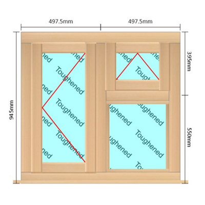 INSTALLED 995mm (W) x 945mm (H) Wooden Stormproof Window - 1 Opening ...
