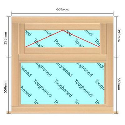 INSTALLED 995mm (W) x 945mm (H) Wooden Stormproof Window - 1 Top ...