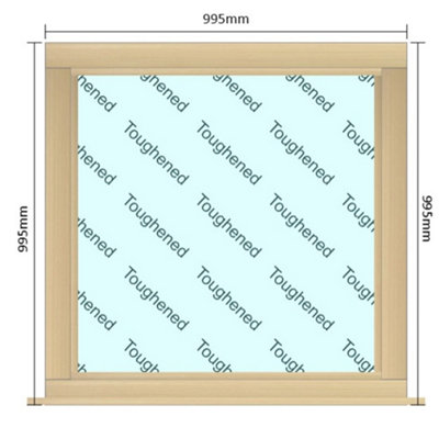 INSTALLED 995mm (W) x 995mm (H) Wooden Stormproof Window - 1 Window ...