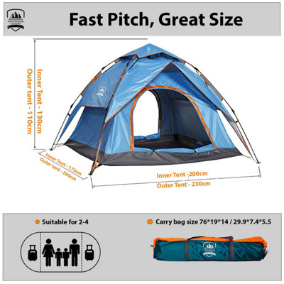 Instant 4 Man Pop Up Dome Tent