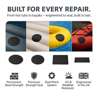 Instant Inflatable hot tub, boat, kayak repair kit with ultimate ...