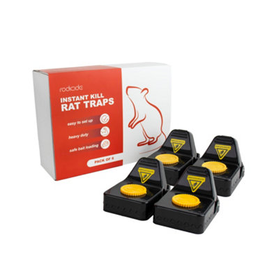 Instant Kill Rat Trap 4 Pack Reusable Pest Management | DIY at B&Q