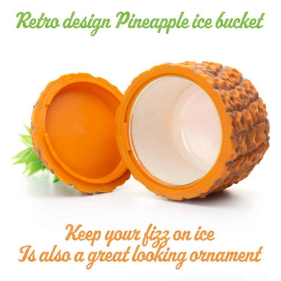 Insulated 70s/80s Style Retro Pineapple Ice Bucket Cool Retro Design 1500ml