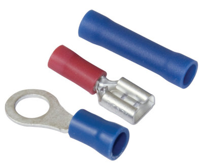 Insulated Terminals & Crimping Tool Red & Blue Assorted Box 206pcs