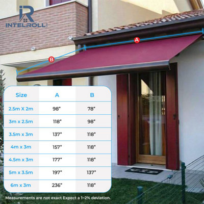 INT500 - Full Cassette Retractable Garden Patio Canopy Manual Grey ...