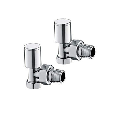 Inta 1 Pair Modern Chrome Radiator Towel Rail Angled Valves 15mm ...
