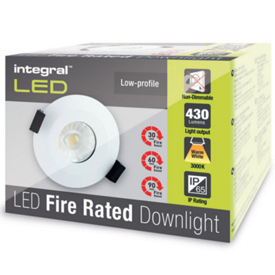 Integral LED 6W Low Profile Fire rated Downlight with Integrated Bulb ...