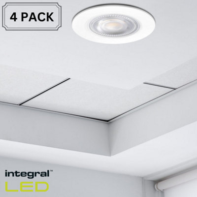 Integral LED Downlight 5.5W 510lm 68mm Cut Out Dimmable 3000K - White ...
