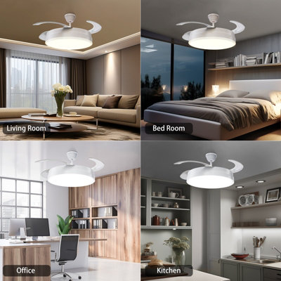 Integrated LED Minimalist Ceiling Fan Light - Remote Control Included