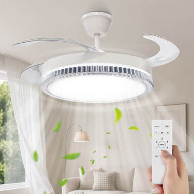 Integrated LED Wavy Ceiling Fan Light - Remote Control Included