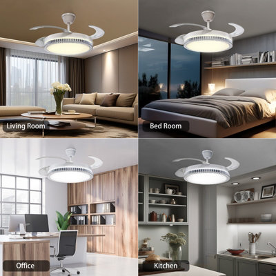 Integrated LED Wavy Ceiling Fan Light - Remote Control Included