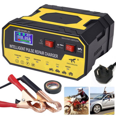 Intelligent Pulse Repair Car Battery Charger 12V 24V - Trickle & Fast ...